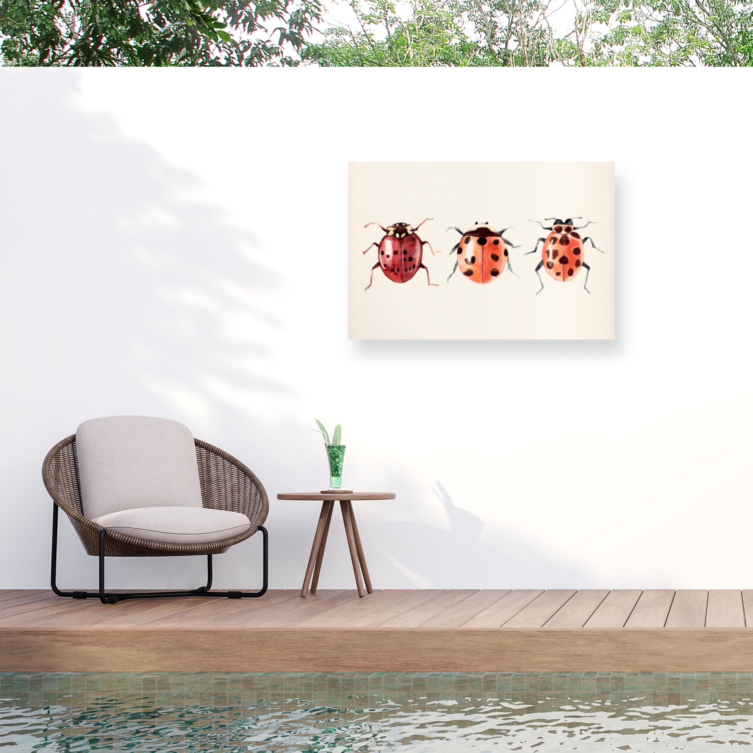 Annie Warren 'Ladybug Display I' Outdoor All-Weather Wall Decor ...