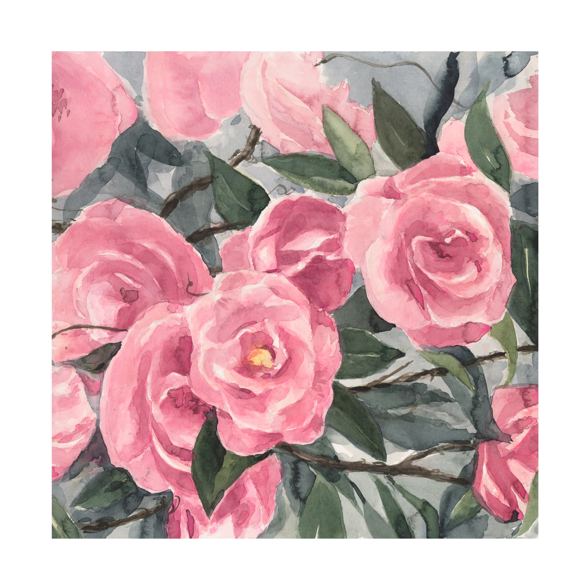 Annie Warren 'Watercolor Roses II' Canvas Art - Walmart.com