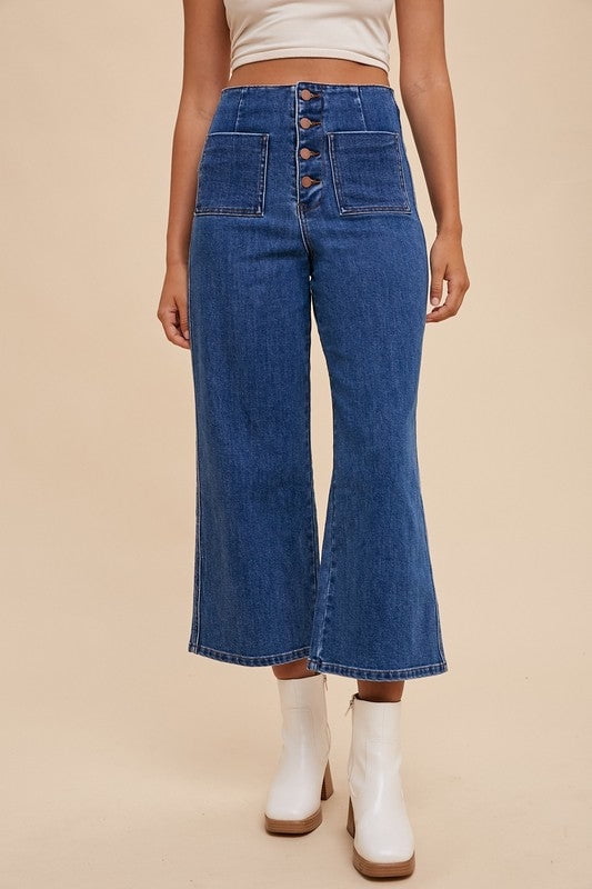 Annie Wear Button Fly High Waist Jeans - Walmart.com