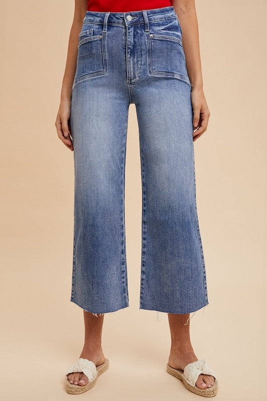 Annie Wear High Rise Wide Leg Jeans - Walmart.com