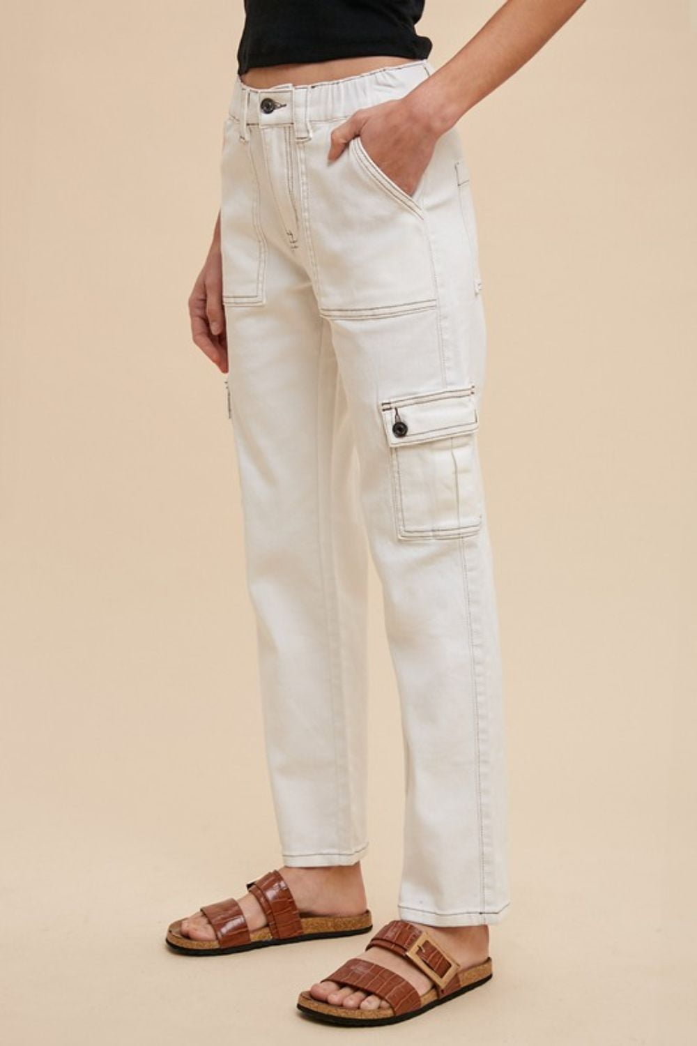 Annie Wear Straight Leg Jeans with Cargo Pockets - Walmart.com
