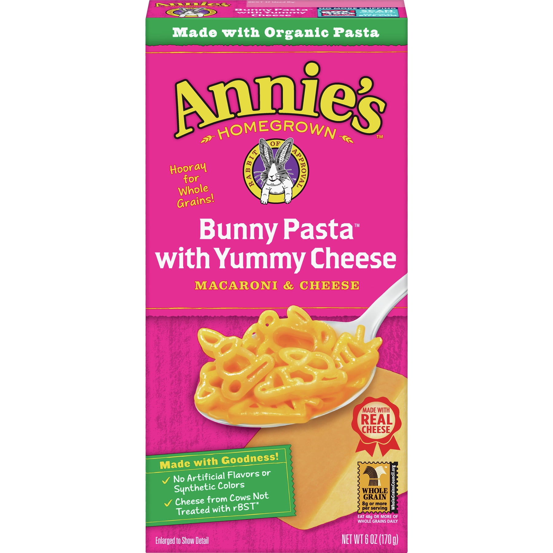 Annie's Bunny Pasta With Yummy Macaroni & Cheese 6 oz (Pack of 5 ...