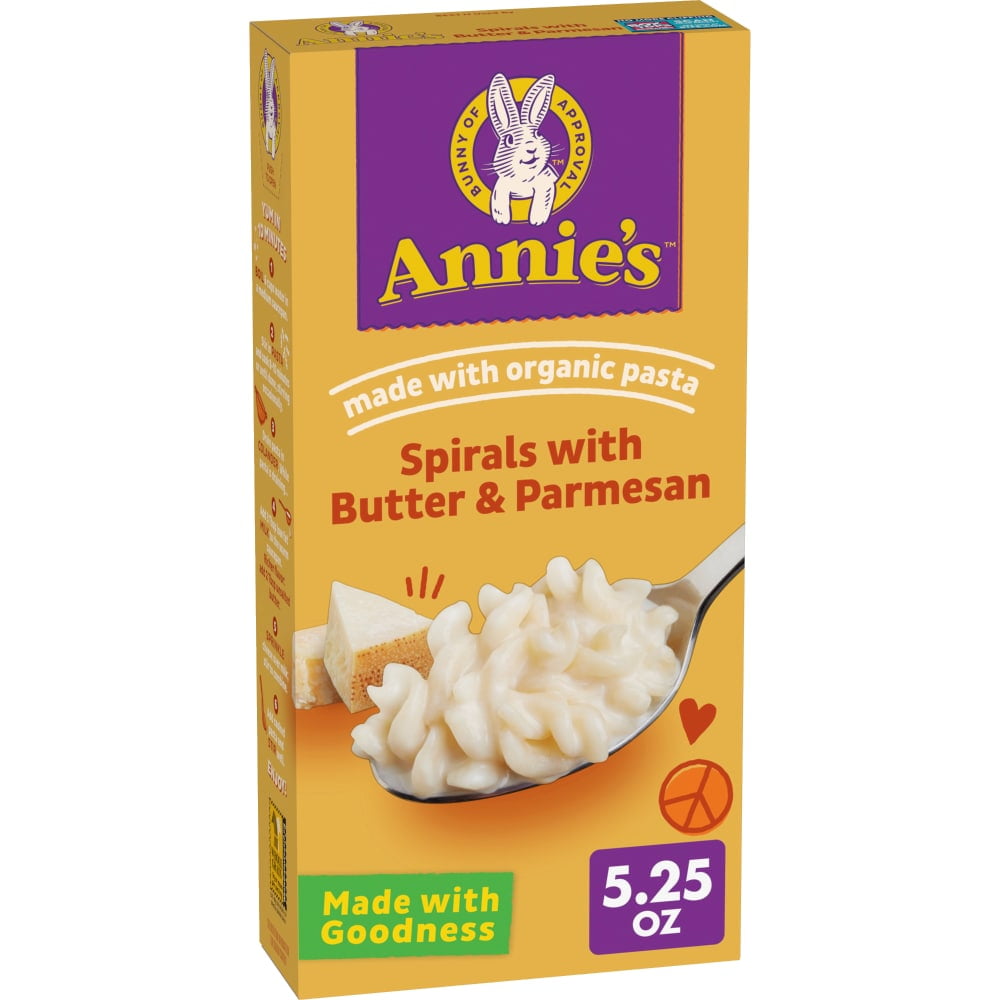 Annie's Butter and Parmesan Spirals Mac N Cheese Macaroni and Cheese Dinner, 5.25 oz (Package ...