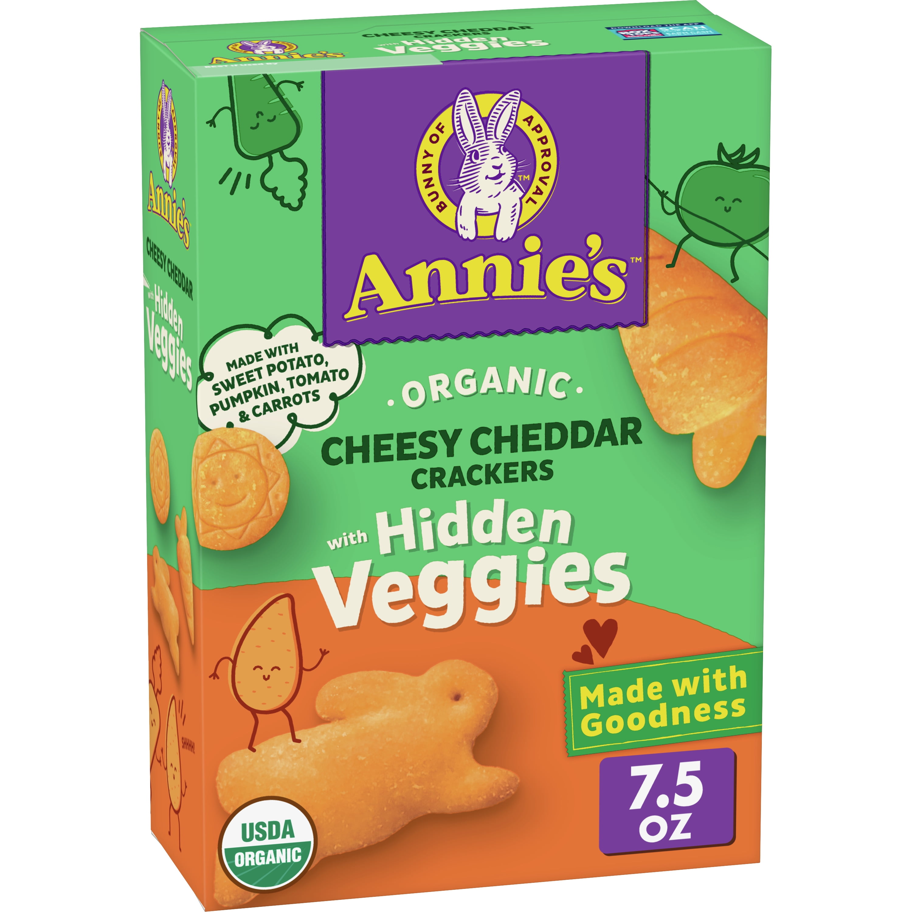 Annie's Cheesy Cheddar Crackers, Hidden Veggies, Sweet Potato, Pumpkin ...