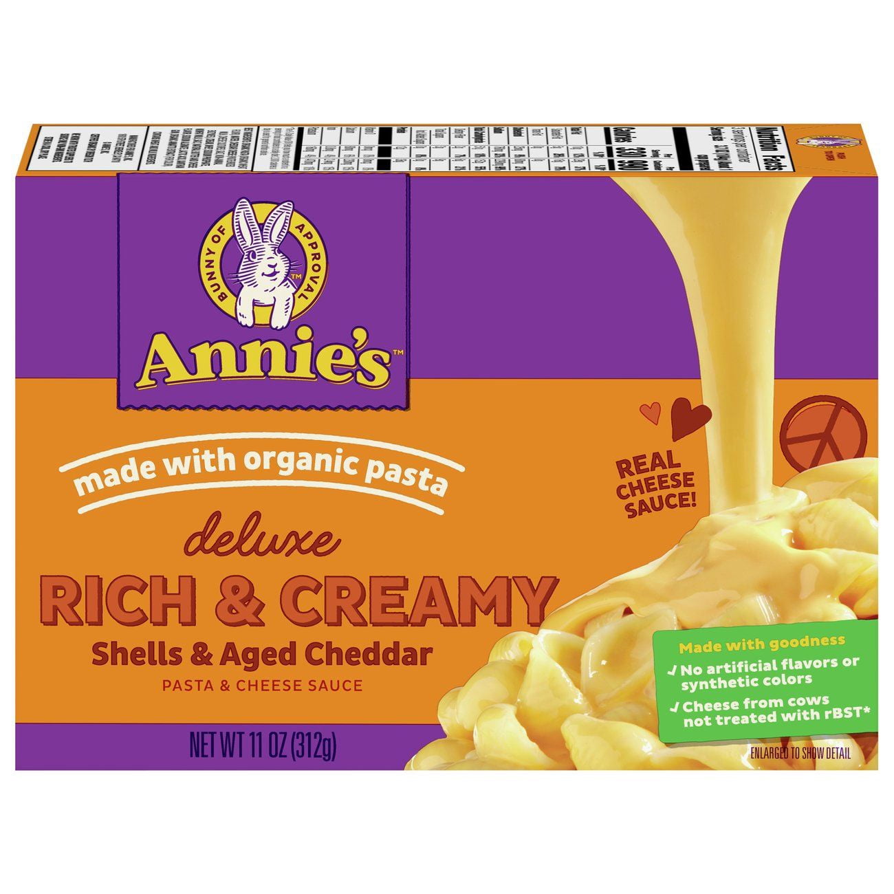 Annie's Deluxe Rich & Creamy Shells and Real Aged Cheddar Sauce - 11 oz ...