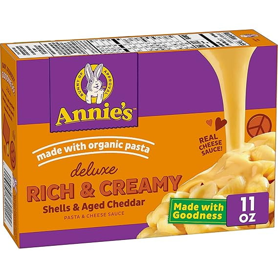 Annie's Deluxe Shells and Aged Cheddar, Pasta and Cheese Sauce, Mac and ...