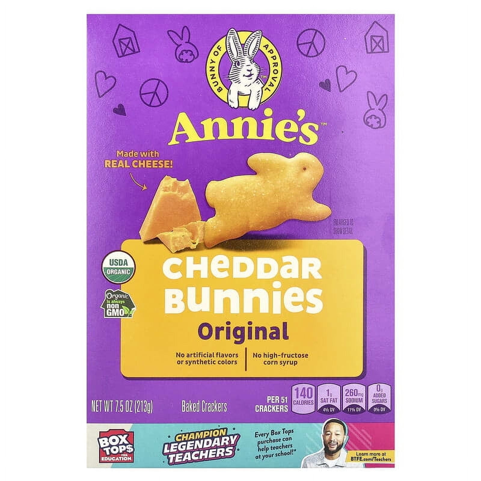 Annie's Homegrown Organic Cheddar Bunnies Baked Snack Crackers 7.5 oz ...