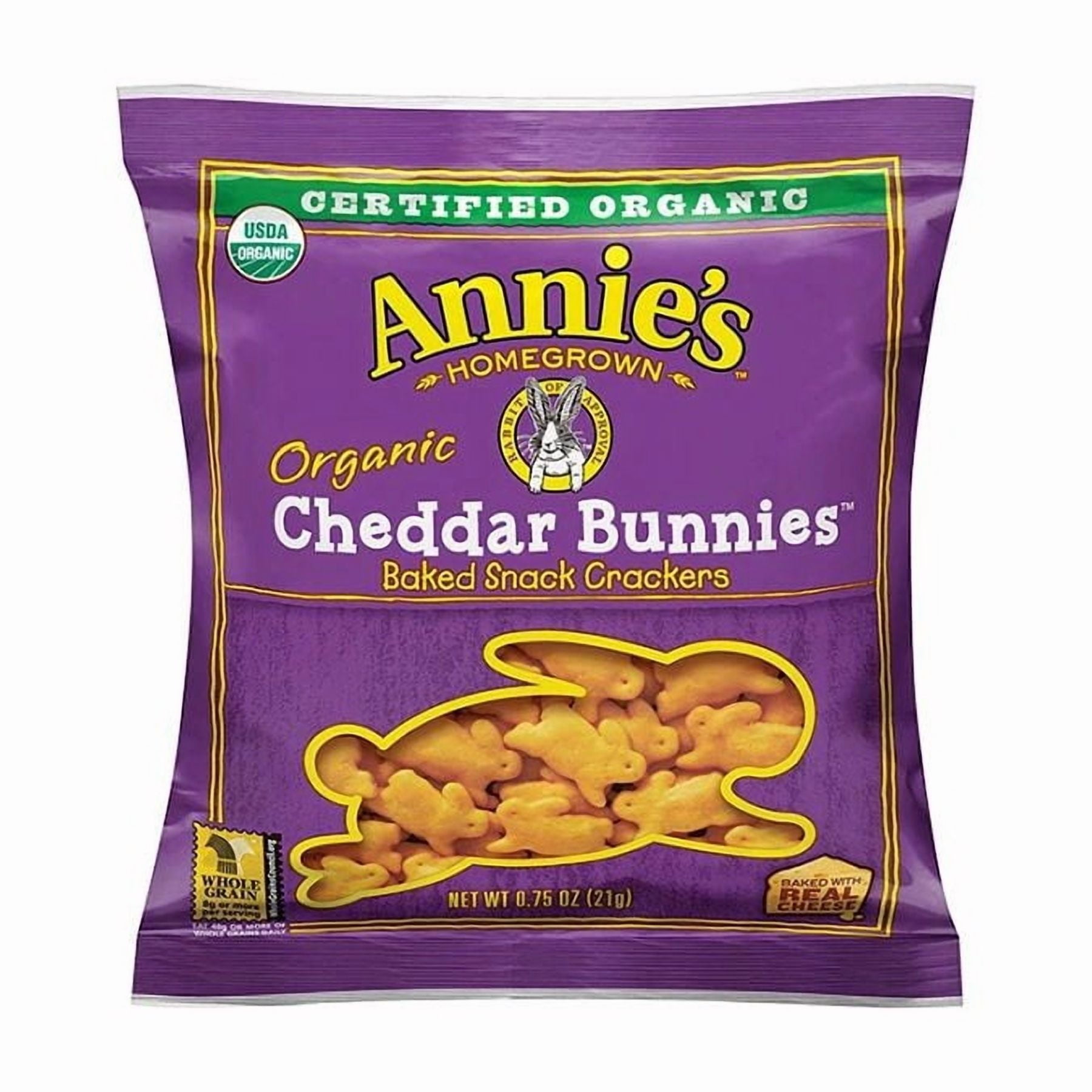 Annie's Homegrown Organic Cheddar Bunnies Baked Snack Crackers ...