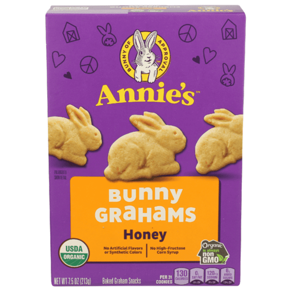 Annie's Homegrown Organic Honey Bunny Grahams 7.5 oz - Pack of 3 ...