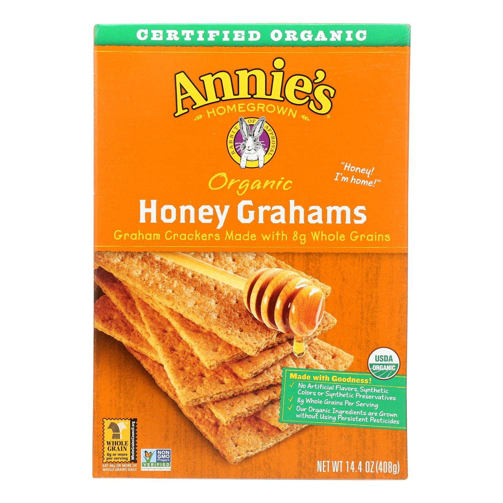 Annie's Homegrown Organic Honey Graham Crackers, Wholesome Snack, 14 ...