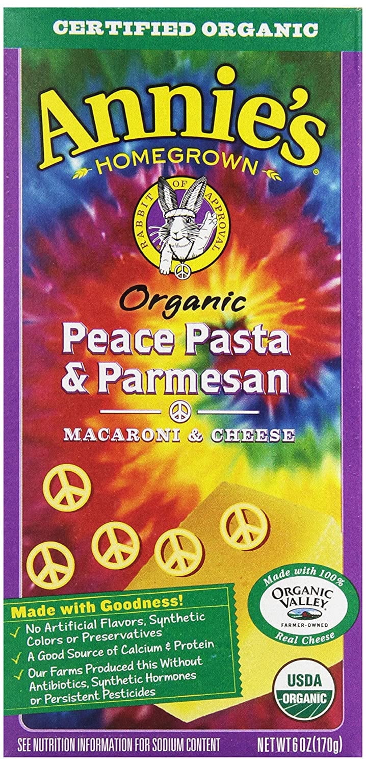 Annie's Homegrown Organic Peace Pasta & Parmesan Macaroni & Cheese -- 6 ...