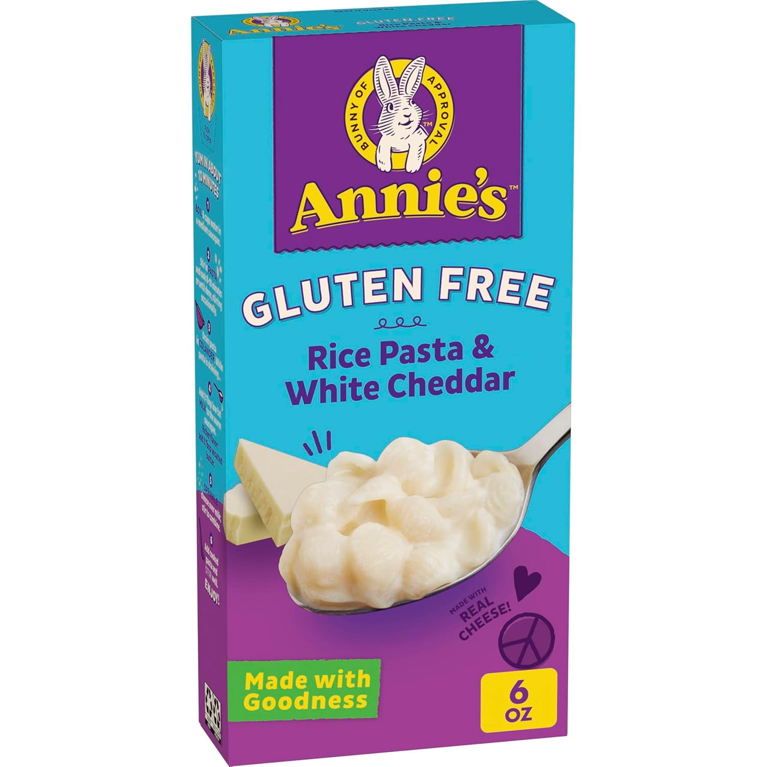 Annie's Homegrown Rice Shell Pasta & Creamy White Cheddar 6 oz ...