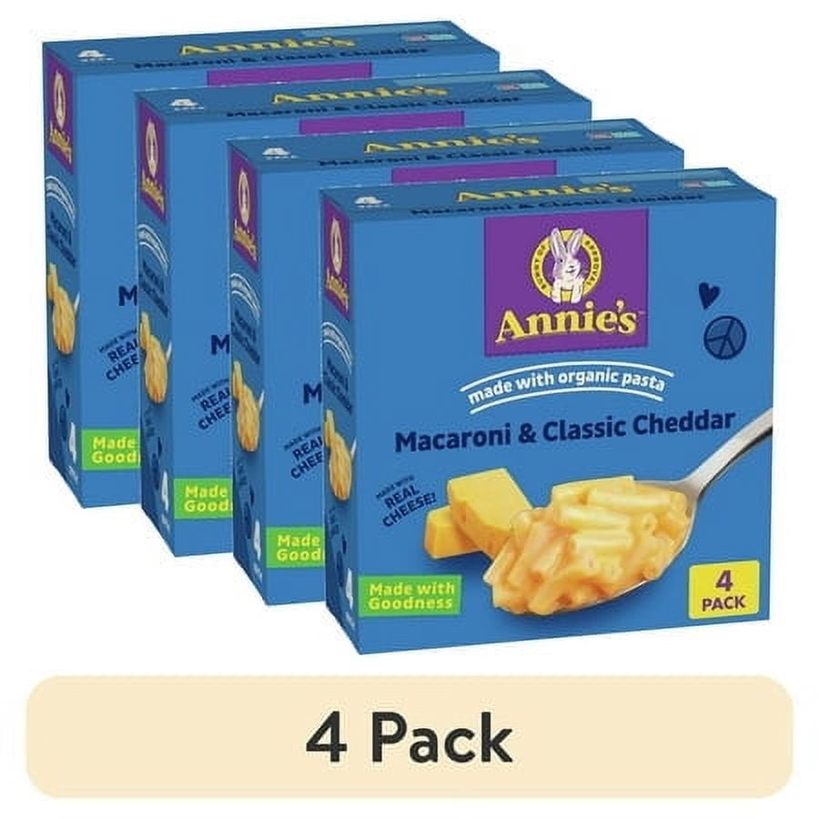 (4 pack) Annie's Macaroni and Cheese, Classic Cheddar with Organic ...