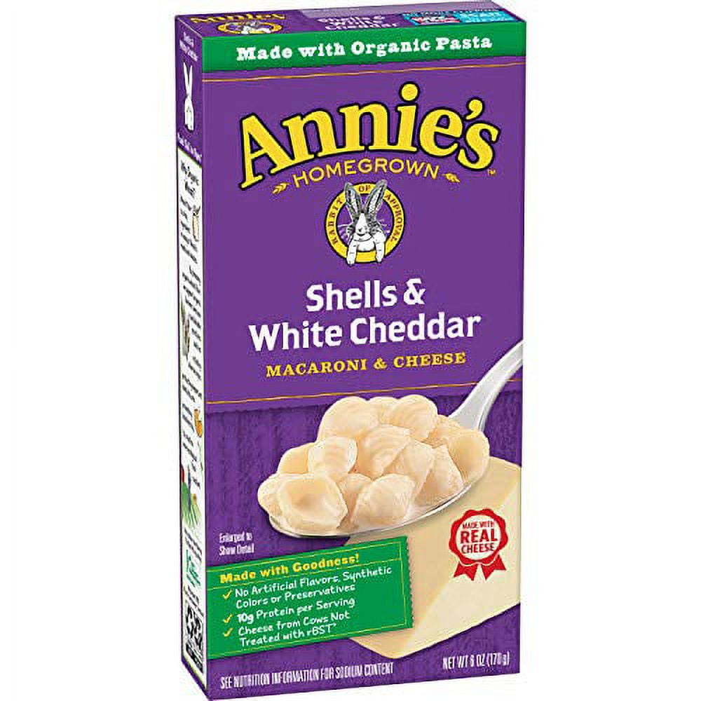 Annie's Macaroni and Cheese, Shells & White Cheddar Mac and Cheese, 6 ...