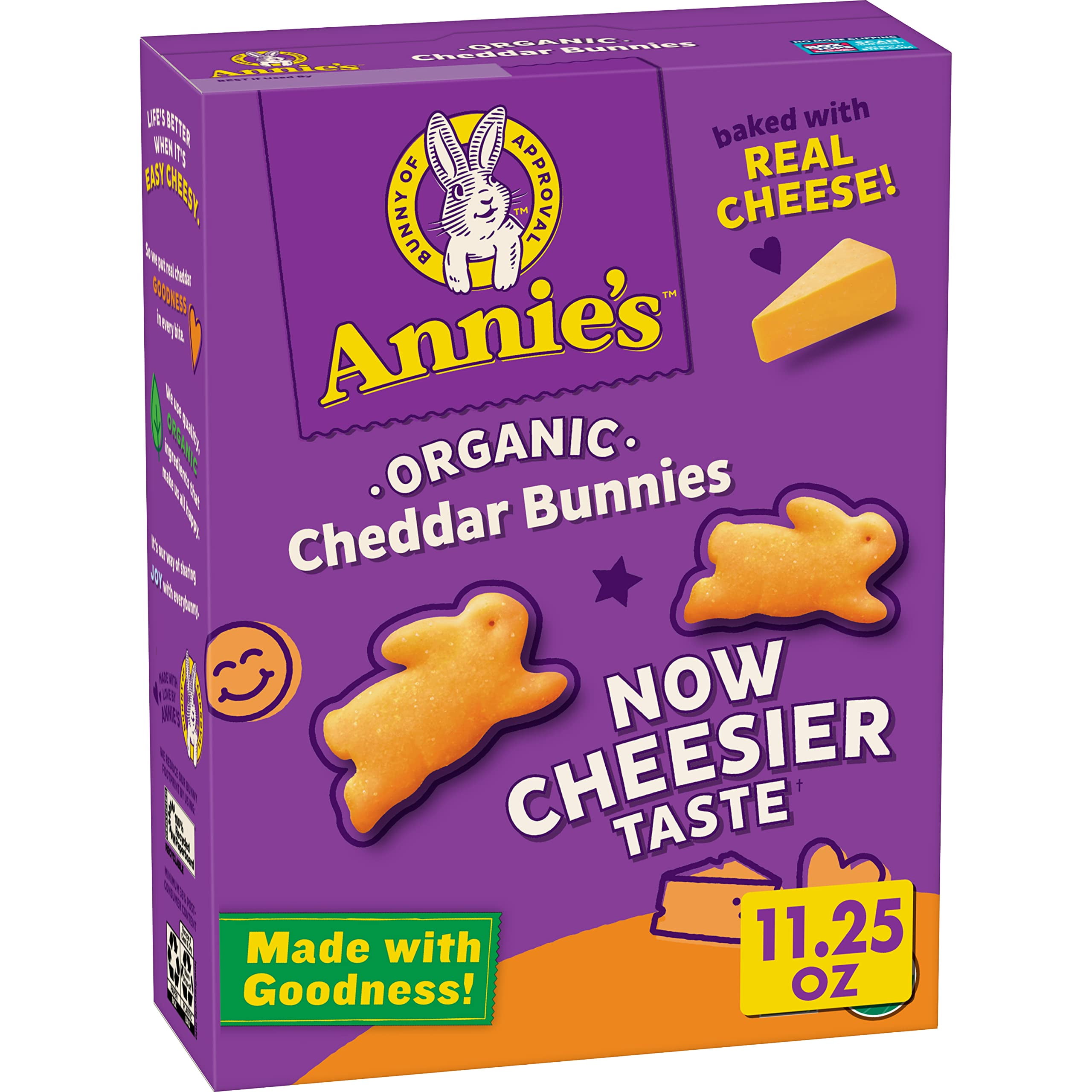 Annie’s Organic Cheddar Bunnies, Baked Snack Crackers, Cheesy and ...