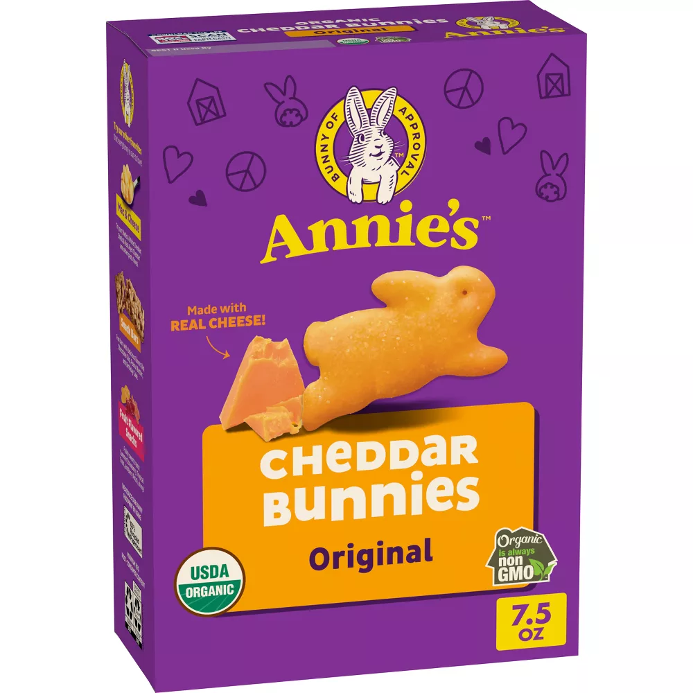 Annie's Organic Cheddar Bunnies Baked Snack Crackers - 7.5oz - Walmart.com