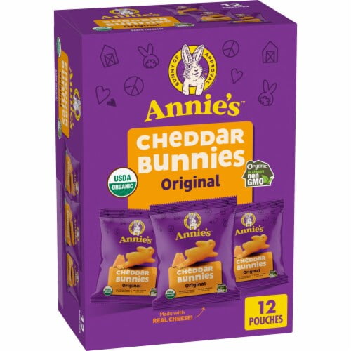 Annie's Organic Cheddar Bunnies Original Baked Snack Crackers 12 ct / 1 ...