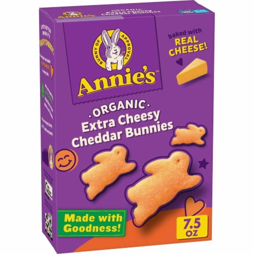 Annie's Organic Extra Cheesy Cheddar Bunnies Snack Crackers - 7.5 oz ...
