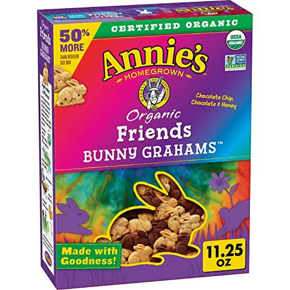 Annie's Organic Friends Bunny Graham Snacks, Chocolate Chip, Chocolate ...