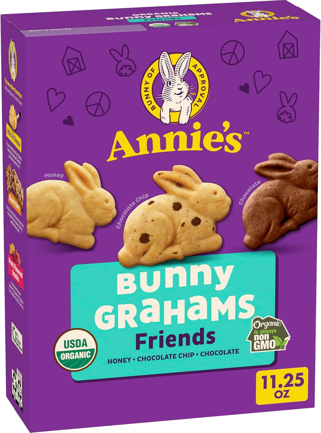 Annie's Organic Friends Bunny Grahams, Chocolate Chip, Chocolate, and ...