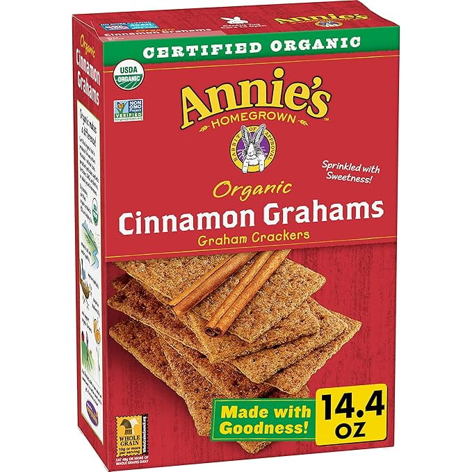 Annie's Organic Graham Crackers, Cinnamon, Made With Whole Grain, 14.4 ...