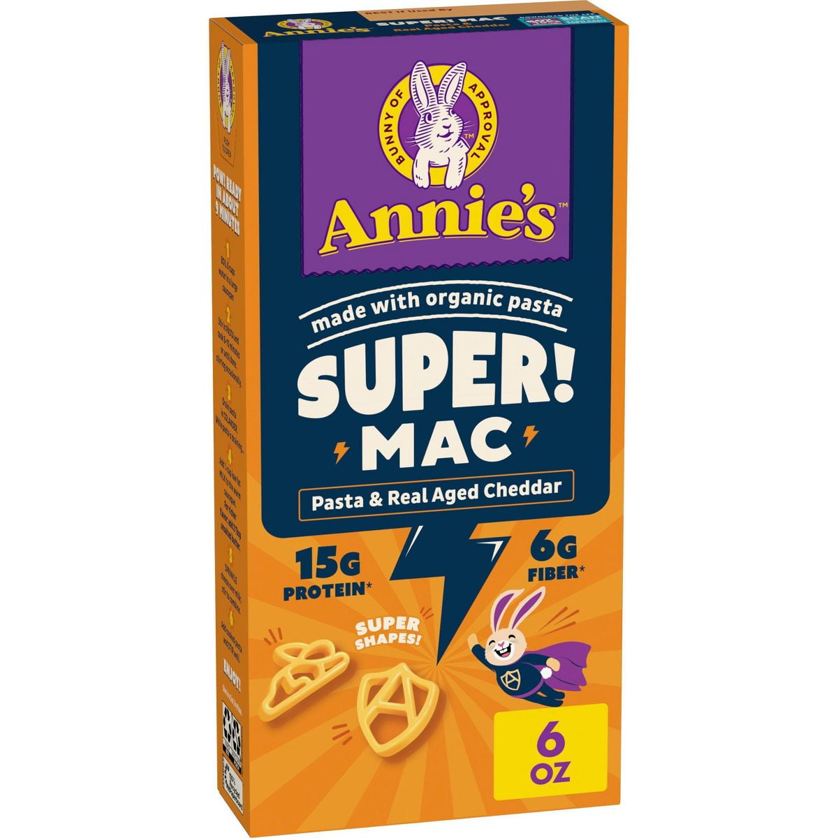 Annie's Super Mac Shapes & Real Aged Cheddar Mac and Cheese - 6oz ...