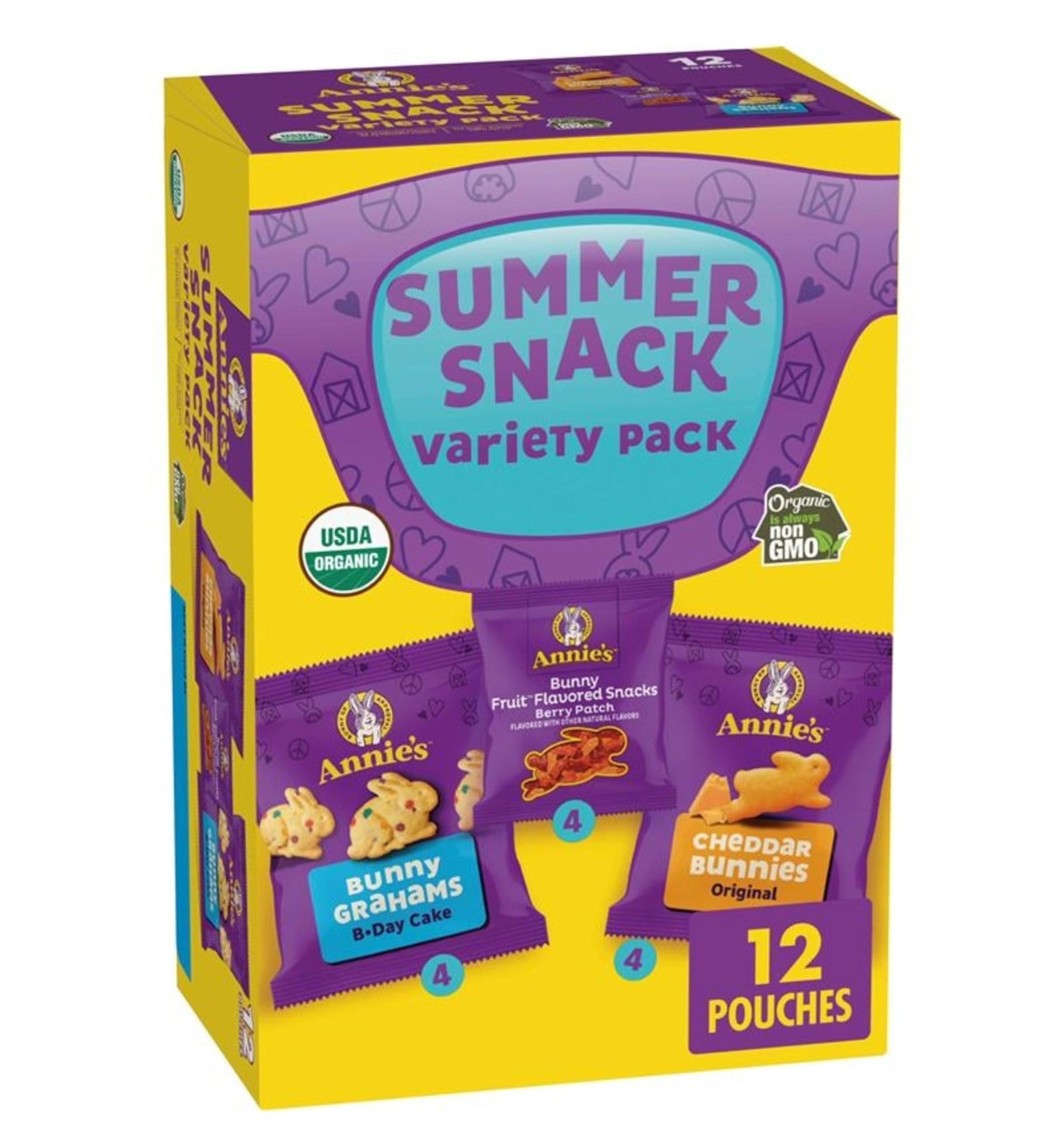 Annie's Sweet and Salty Snack MDA05 Variety Pack, Cheddar Bunnies, Bunny Grahams and Bunny Fruit ...