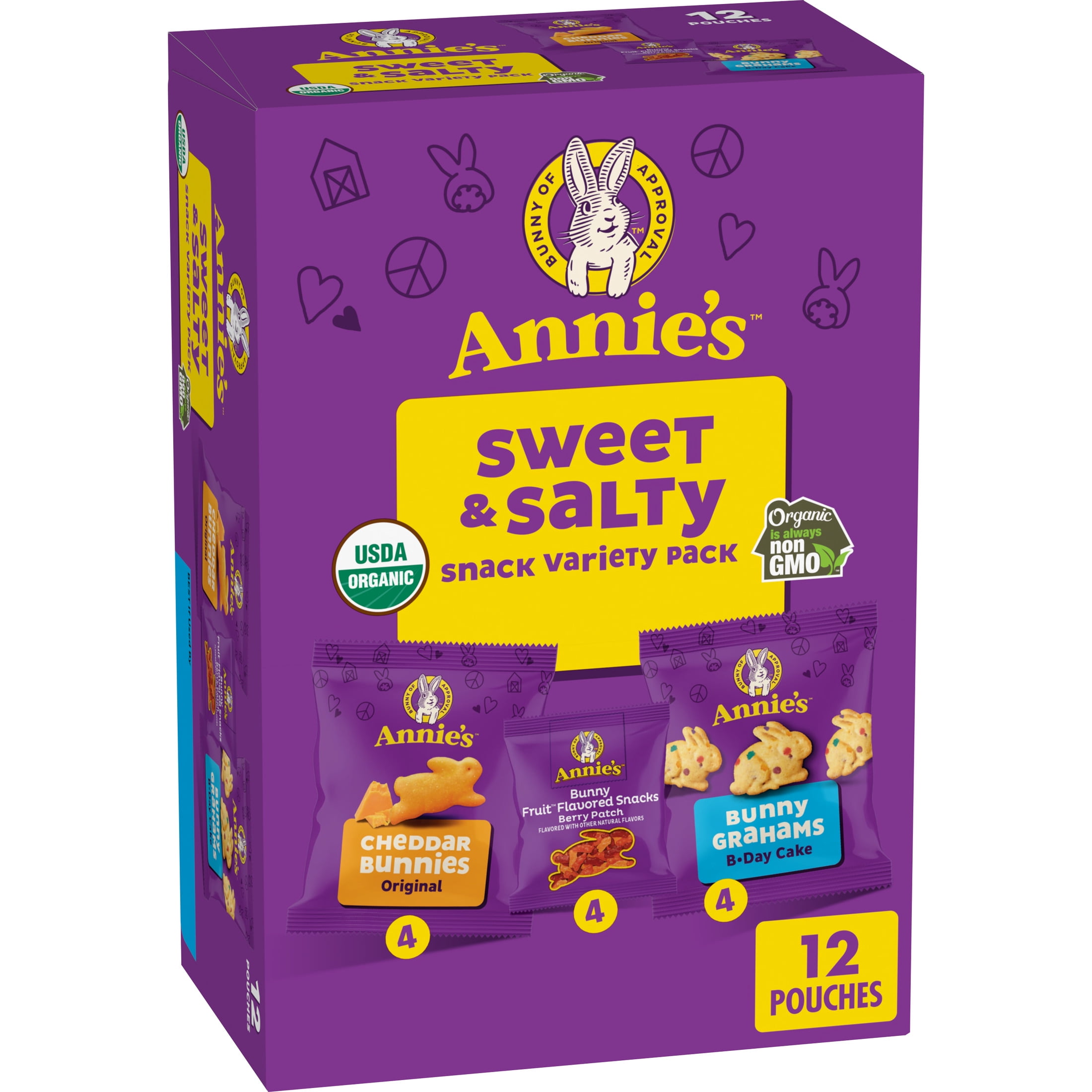 Annie's Sweet and Salty Snack Variety Pack, Organic Kids Snacks, 12 ...