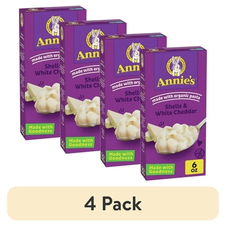 (4 pack) Annie's White Cheddar Shells Macaroni and Cheese with Organic ...
