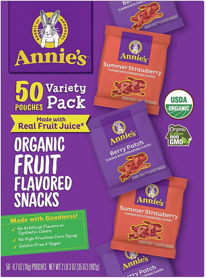 Annie's Organic Fruit Snacks Variety Pack, 50 pk - Walmart.com