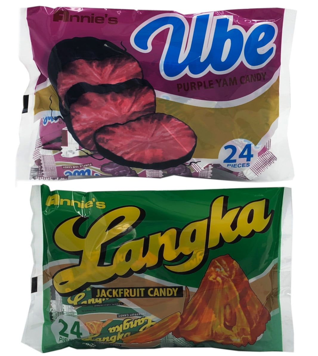 Annies Langka Jackfruit and Ube Purple Yam Candy Combo, 24 Pieces, 580g ...