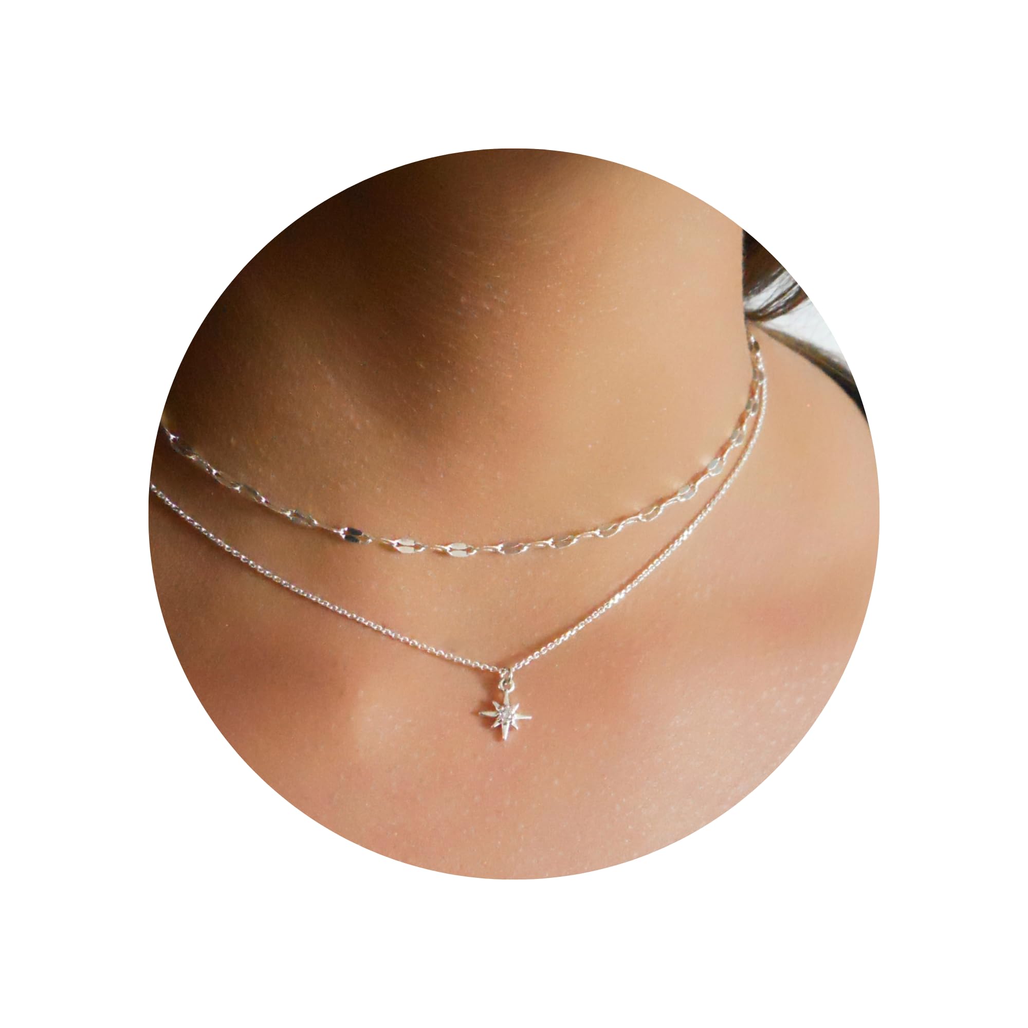 Annika Bella Set of 2 Necklaces, Dainty Gormet Chain Choker and Tiny ...
