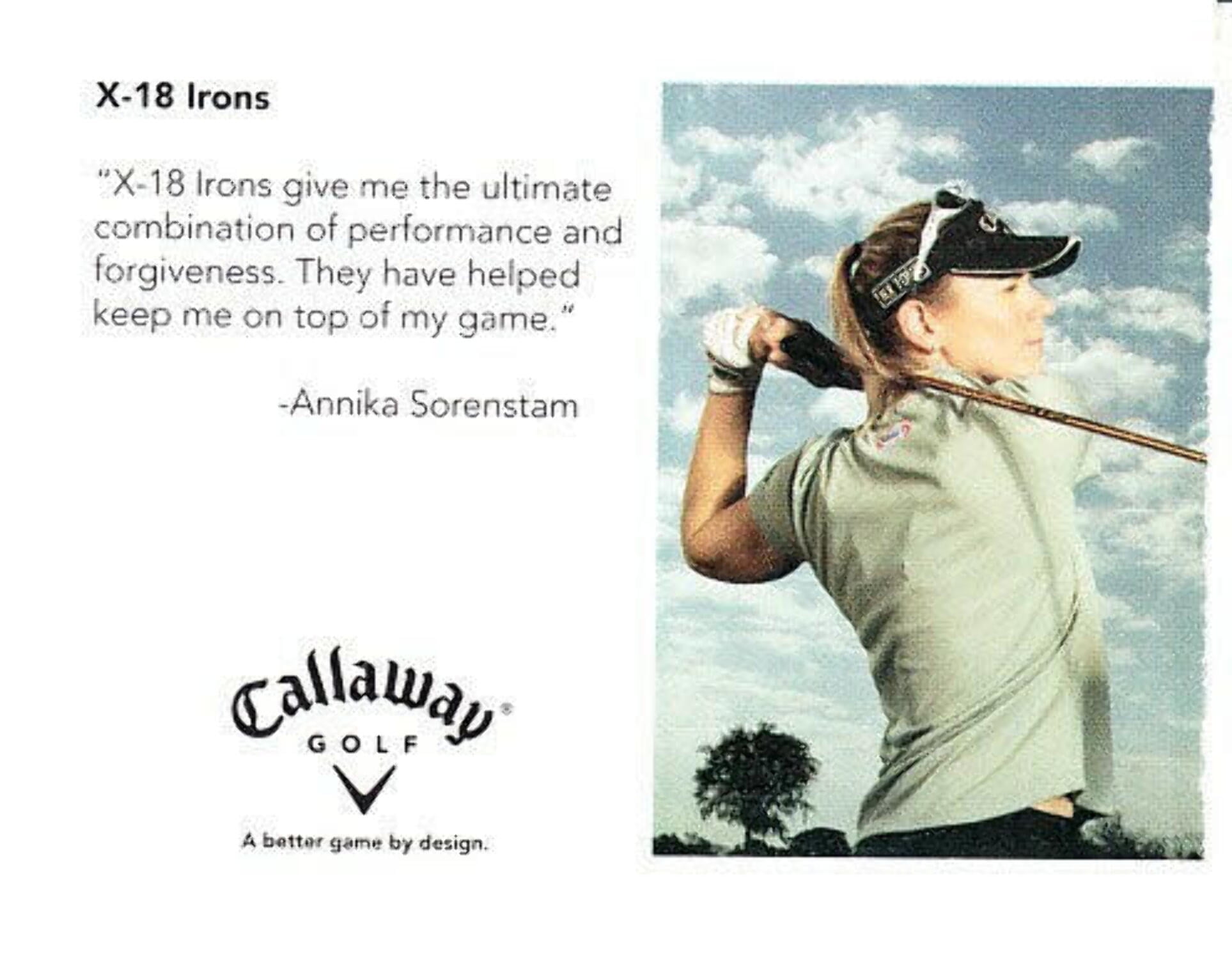 Annika Sorenstam 2006 Callaway Golf promo card RARE - Walmart.com