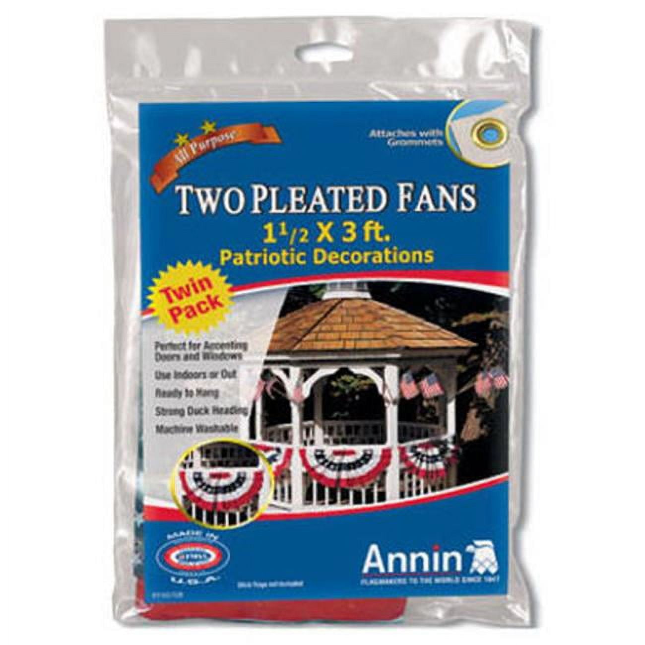 Annin Flagmakers 483160 Mini Patriotic Pleated U.S. Fan - 2 Pack ...