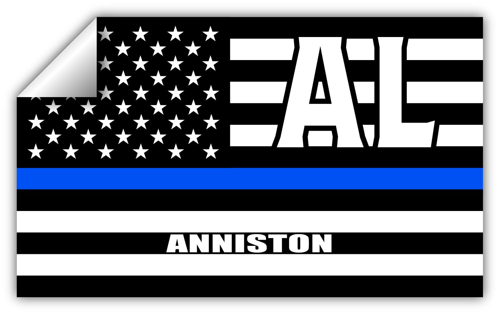 Anniston AL Alabama Calhoun County Thin Blue Line Stealthy USA Flag ...