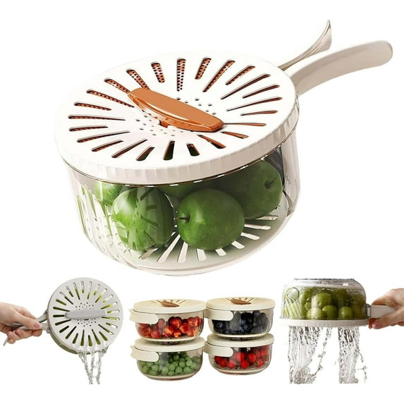 Anniuoveary 2-in-1 Draining and Preservation Basket: Simplify Washing ...