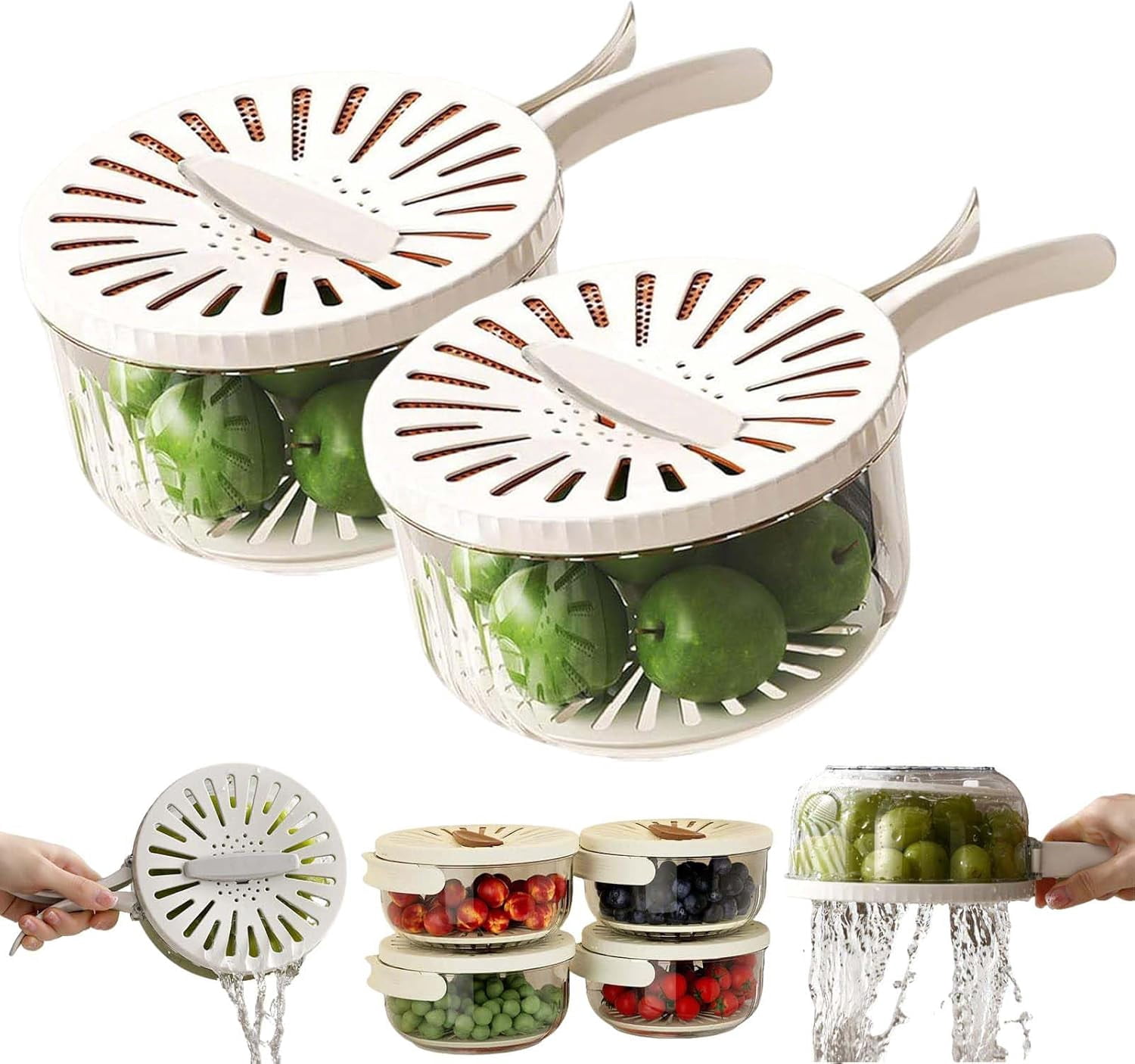 Anniuoveary 2-in-1 Draining and Preservation Basket: Simplify Washing ...
