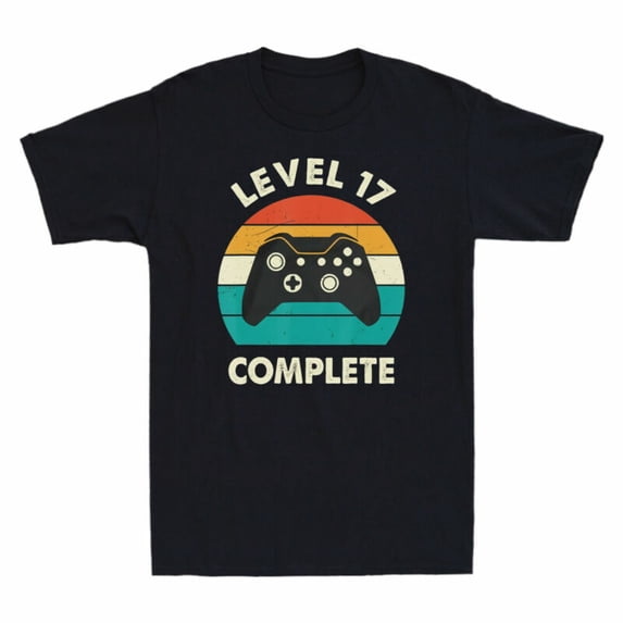 Anniversary 17 Gift Level T-shirt 17th Shirt Vintage Complete Year Men ...