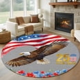 Anniversary 7' Round Rug for Living Room Conversation Area, Bald Eagle ...