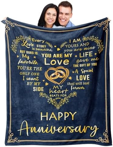 Anniversary Blanket Gifts for Men Women, Cool Anniversary Weg Gifts for ...