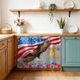 Anniversary Cabinet Curtains 28" W x 35" L, Bald Eagle US Flag Floral ...