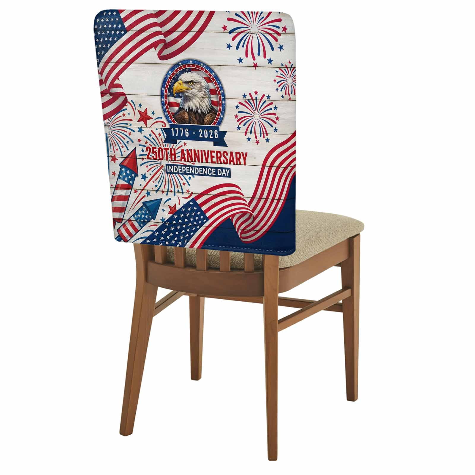 Anniversary Chair Back Covers Set of 8 Patriot Eagle USA Flag ...