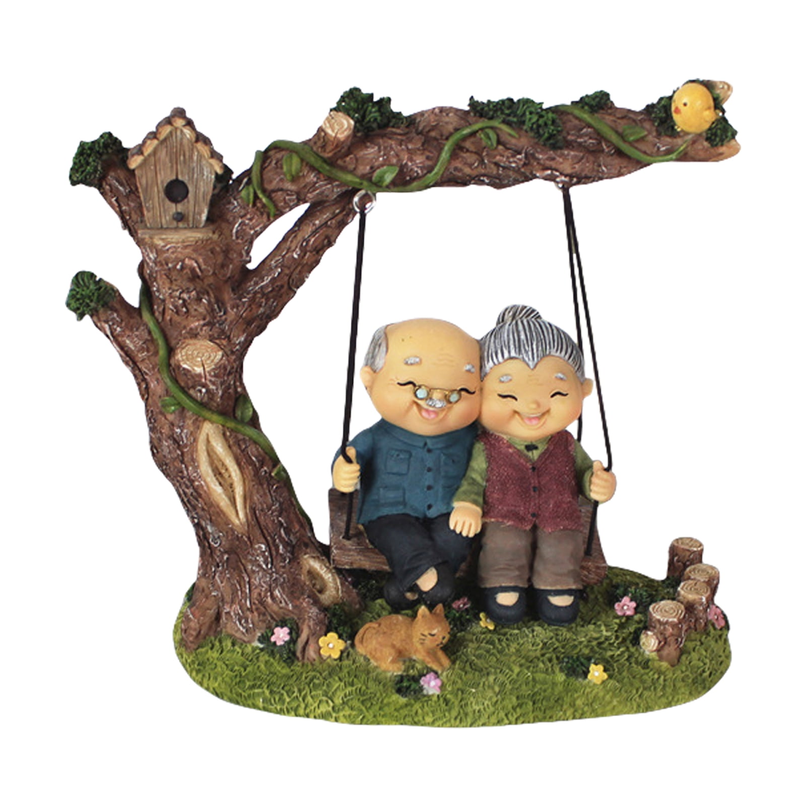 Anniversary Elderly Couple Figurines Miniature Figures Grandma Grandpa ...