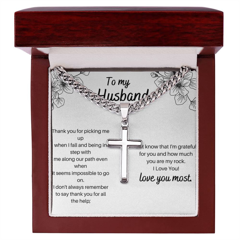 Anniversary Gift for Husband Cross Necklace, Gifts for Husband on our ...