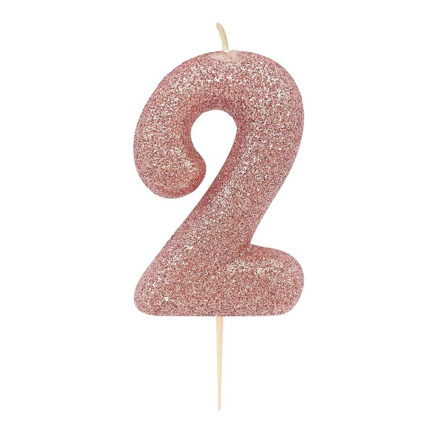 Anniversary House Metallic Glitter 2nd Birthday Pick Candle - Walmart.com