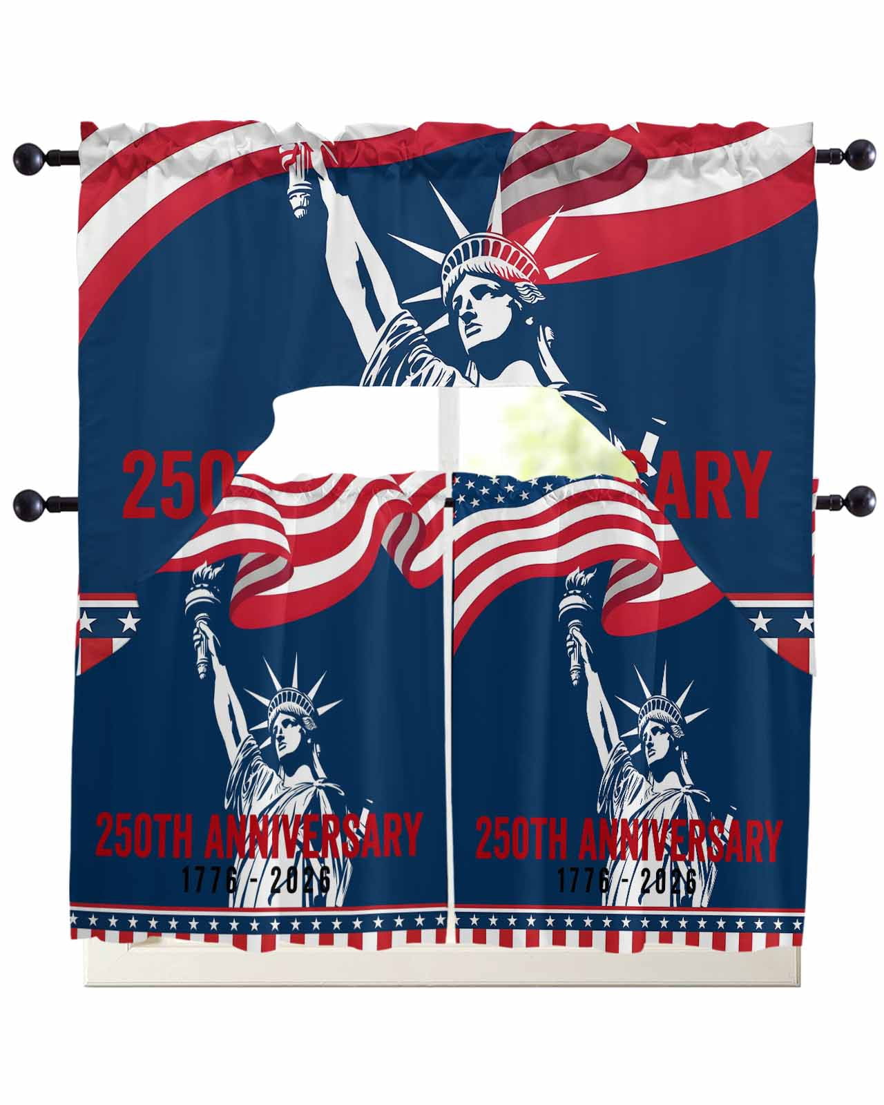 Anniversary Kitchen Curtains Sets 24 Inch Length with Valance ...