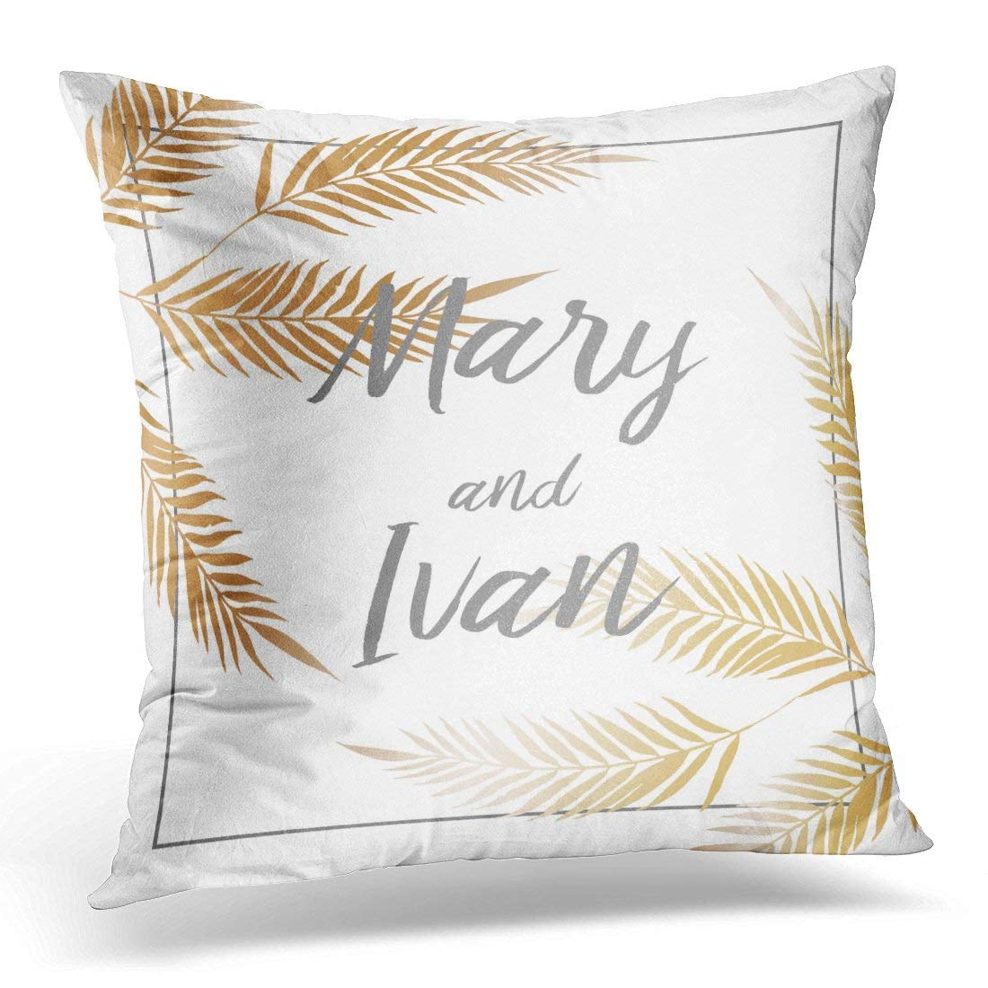 Anniversary Leaves Design with Tropical Palm Tree Beautiful Throw ...