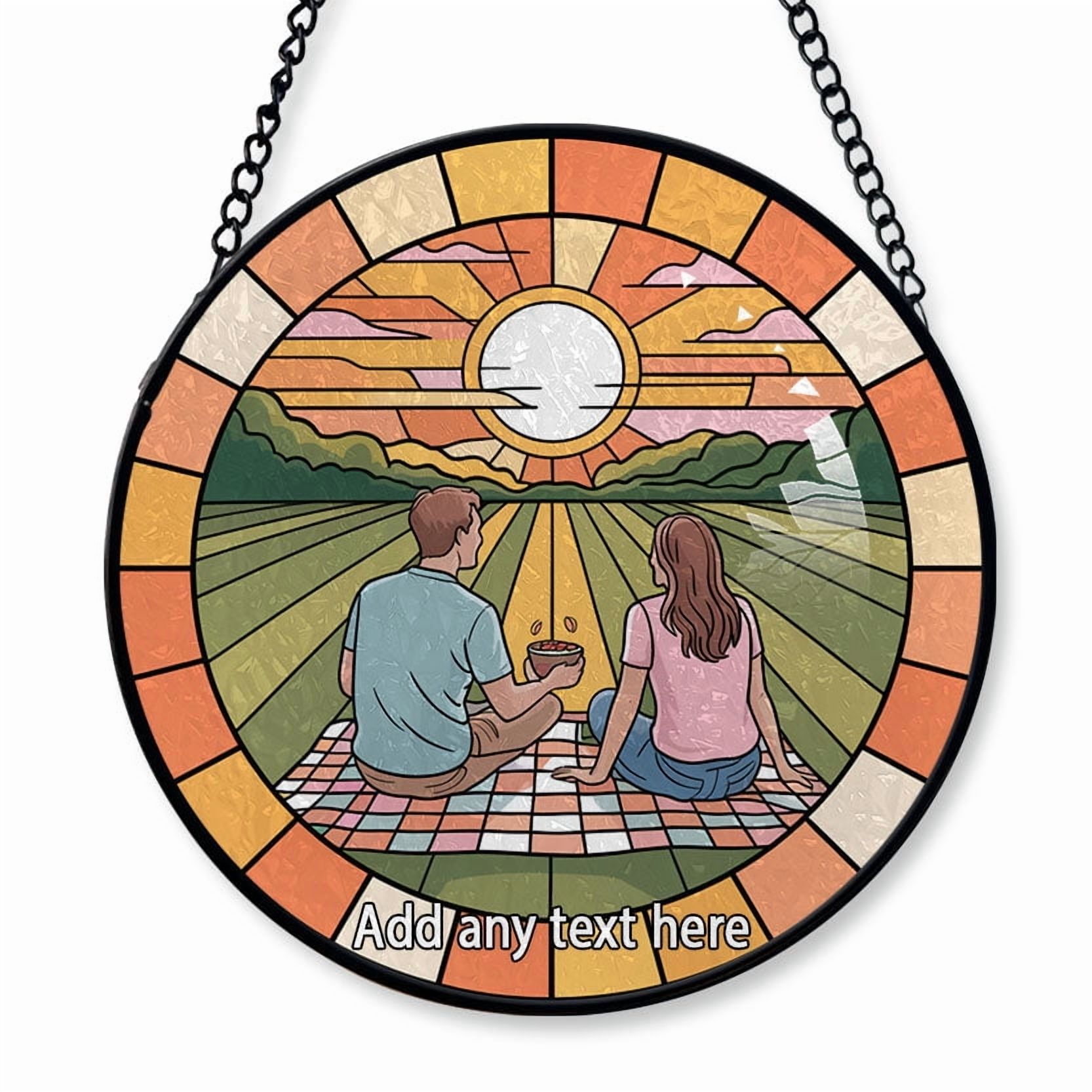 Anniversary & Milestones Picnic Anniversary Stained Glass Suncatcher ...