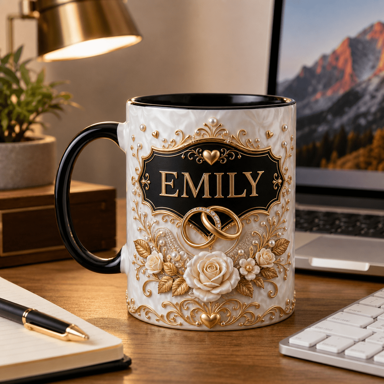 Anniversary Mug 2D Printed 3D Effect Couple Mug Personalized ...