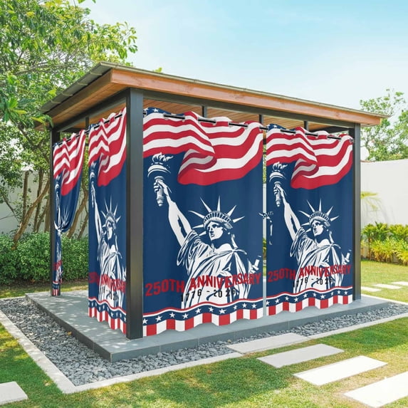 Anniversary Outdoor Curtains for Patio Waterproof, Grommet Outdoor ...